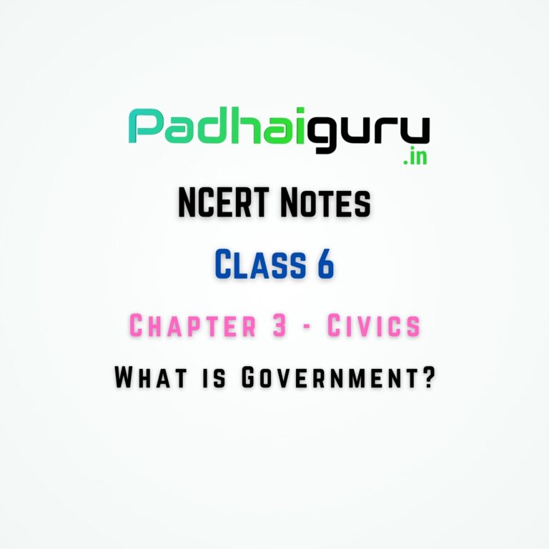03. What is government ? class 6 NCERT Notes for Social Science Chapter ...